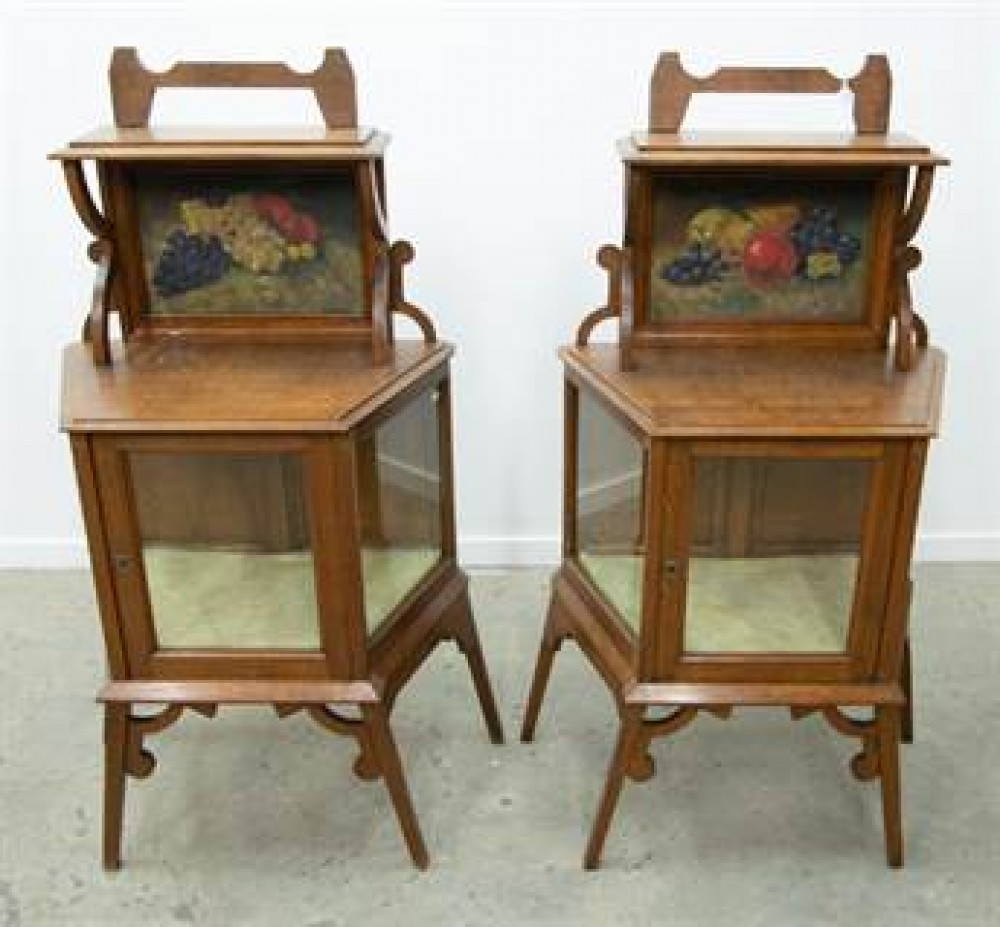 Pair of Art Deco side display cabinets